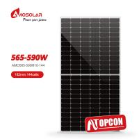 China Solar Power System 570W 580W 590W N type Solar Panels 144 Cell 182mm Half Cut Amosolar for sale