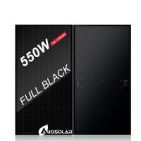 China Full Black Solar Panels with 3.2mm Tempered Low Iron Glass 420w 500w 550watt by Amosolar for sale