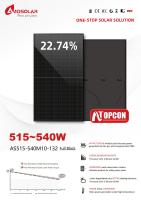 China A Grade Solar Panels 182mm Mono Solar PV Modules for Home Electricity N-TYPE 515W 540W for sale