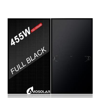 China IP68 Rated Junction Box Amosolar 440w 445w 450w 455w Half Cells Full Black PV Module for sale