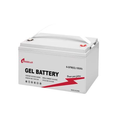 China Amosolar Gel Battery 12V 100Ah 150Ah 200Ah 300Ah Deep Cycle For Solar Battery Storage System for sale