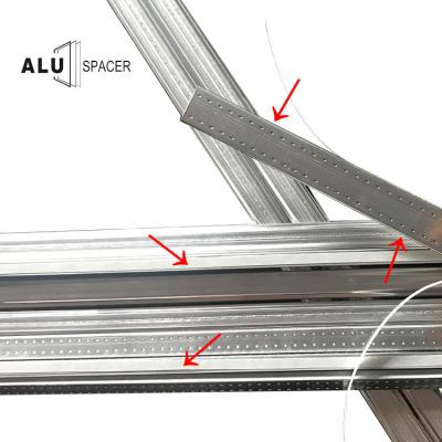 China ABM Labour saving aluminum bar with two side adhesive butyl tape for insulating glass production for sale