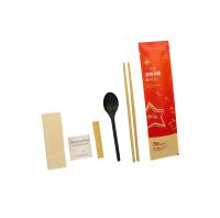 China Restaurant Disposable PP Cutlery Bag Set with Biodegradable Napkin and Printed Logo for sale