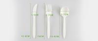 China Rice white PLA biodegradable cutlery Disposable spoon fork and knife with Trade Assurance for sale