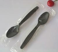 China Rice white PLA biodegradable cutlery Disposable spoon fork and knife with Trade Assurance for sale