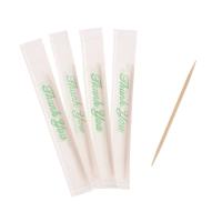 China Individual Packed Toothpicks 2.0mm Diameter Bamboo Toothpicks Coated Paper Package for sale