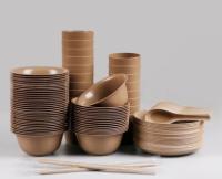 China Occasion Selection Support Brown Rice Husk Bowl Cup Cutlery for Eco-Conscious Buyers for sale