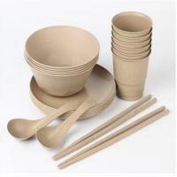 China Occasion Selection Support Brown Rice Husk Bowl Cup Cutlery for Eco-Conscious Buyers for sale