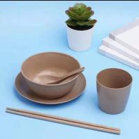 China Sustainable Catering Supplies with Biodegradable Rice Husk Tableware and Customization for sale