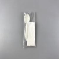 China Custom Logo Biodegradable Flatware Disposable Spork with Individual Wrapping and Napkin for sale