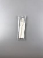 China Custom Logo Biodegradable Flatware Disposable Spork with Individual Wrapping and Napkin for sale
