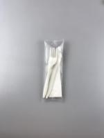 China Custom Logo Biodegradable Flatware Disposable Spork with Individual Wrapping and Napkin for sale
