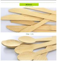 China Party Restaurant Picnic and Home 2023 Eco-Friendly Disposable Bamboo Cutlery Set with Napkin for sale