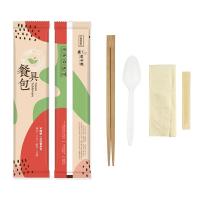 China Disposable Eco Friendly Tableware Carbonized Bamboo Chopsticks and Corn Starch Spoons for sale