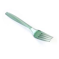 China 100pcs/box Heavy Duty Disposable Forks Clear Green Plastic Silverware for Production for sale