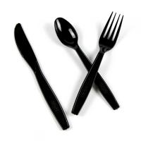 China Plastic Cutlery Set with Free Design Disposable Utensils Fork Knife Spoon and Napkin for sale