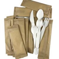 China Paper Cutlery Covers Eco Friendly Customized Kraft Bags for Everyday Dining for sale