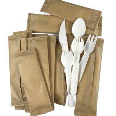 China Paper Cutlery Covers Eco Friendly Customized Kraft Bags for Everyday Dining for sale