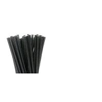 China 250pcs Biodegradable Customized Logo Black Paper Straws 197mm for Eco Friendly Products for sale