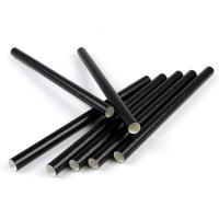 China 250pcs Biodegradable Customized Logo Black Paper Straws 197mm for Eco Friendly Products for sale