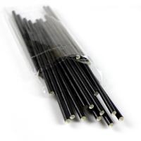 China 250pcs Biodegradable Customized Logo Black Paper Straws 197mm for Eco Friendly Products for sale