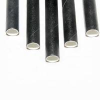 China 250pcs Biodegradable Customized Logo Black Paper Straws 197mm for Eco Friendly Products for sale