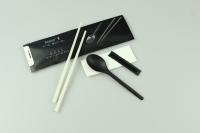 China Disposable Plastic Chopstick Spoon Set in Cutlery Paper Bag with Thickness 4.0-7.0mm for sale