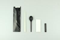 China Disposable Plastic Chopstick Spoon Set in Cutlery Paper Bag with Thickness 4.0-7.0mm for sale