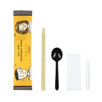 China Eco-friendly PLA Cutlery Set for Restaurants Includes Spoon Cutlery Bag and Chopsticks for sale