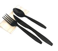 China Eco-friendly PLA Cutlery Set for Restaurants Includes Spoon Cutlery Bag and Chopsticks for sale