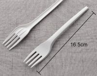 China Everyday Season Cutlery Set 100% Bio Degradable Compostable White Spoon Fork and Knife for sale
