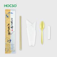 China Convenient Disposable Cutlery Set for Restaurants Includes Chopstick Spoon and Napkin for sale