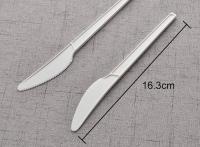 China Everyday Season Cutlery Set 100% Bio Degradable Compostable White Spoon Fork and Knife for sale