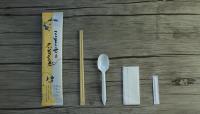 China Convenient Disposable Cutlery Set for Restaurants Includes Chopstick Spoon and Napkin for sale