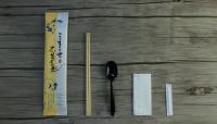 China Convenient Disposable Cutlery Set for Restaurants Includes Chopstick Spoon and Napkin for sale