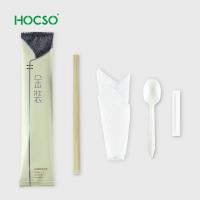 China Convenient Pink Cutlery Pouch with Disposable Bamboo Chopsticks and Custom Logo for sale