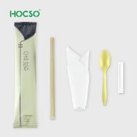 China Convenient Pink Cutlery Pouch with Disposable Bamboo Chopsticks and Custom Logo for sale