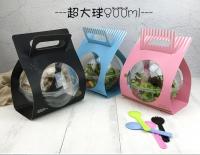 China Salad Bowl with Lid Paper Card Dimension 13.5* 5.3 6.5 cm Convenient and Eco-Friendly for sale