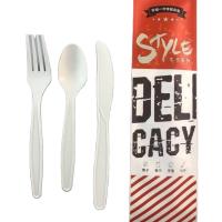 China Eco Cutlery Set with Bamboo Chopsticks Spoon Toothpick and Napkin Custom Logo Accepted for sale