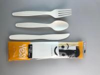 China Eco Cutlery Set with Bamboo Chopsticks Spoon Toothpick and Napkin Custom Logo Accepted for sale