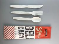 China Eco Cutlery Set with Bamboo Chopsticks Spoon Toothpick and Napkin Custom Logo Accepted for sale
