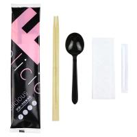 China Disposable Cutlery Pack with Polylactic Acid Fork Spoon and Customized Napkin for sale