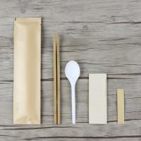 China Disposable Eco-Friendly Bamboo Chopstick and Spoon Set with Custom Logo Printing for sale
