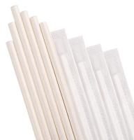 China Individual Packed Biodegradable White Paper Straws for Restaurant in Hotpink Color for sale