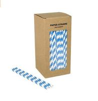 China Kraft Paper Bar Accessories Type Drinking Straws Biodegradable Paper Straws with Box for sale