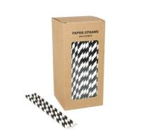 China Kraft Paper Bar Accessories Type Drinking Straws Biodegradable Paper Straws with Box for sale