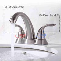 China CUPC 4 Inch Centerset Bathroom Faucet Double Handle Satin Nickel 1.2 GPM for sale