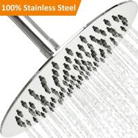 China Ultra Thin Round Rainfall SS Shower Head Matte Black Polished for sale