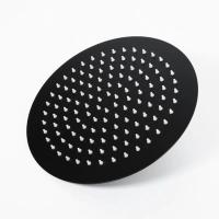 China Ultra Thin Round Rainfall SS Shower Head Matte Black Polished for sale