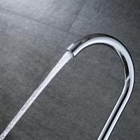 China Brass Single Handle Hot Cold Water Kitchen Sink Mixer Faucet Chrome 360 Swivel 1.8 GPM for sale
